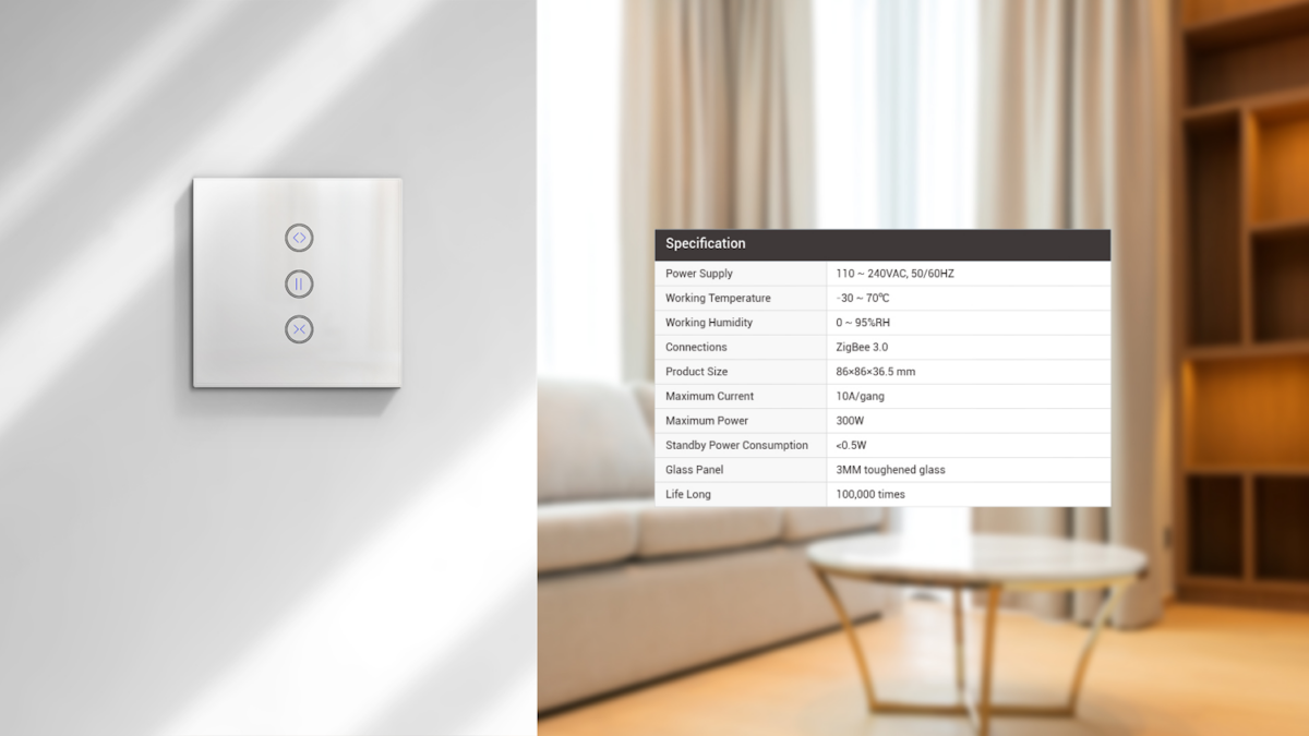 Curtain control panel – Tecsmarts