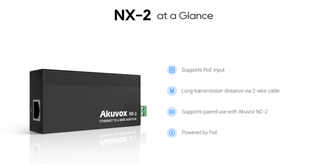 AV-NX-2-KIT Akuvox Ethernet to 2 wire converter POE with In Kit – Tecsmarts