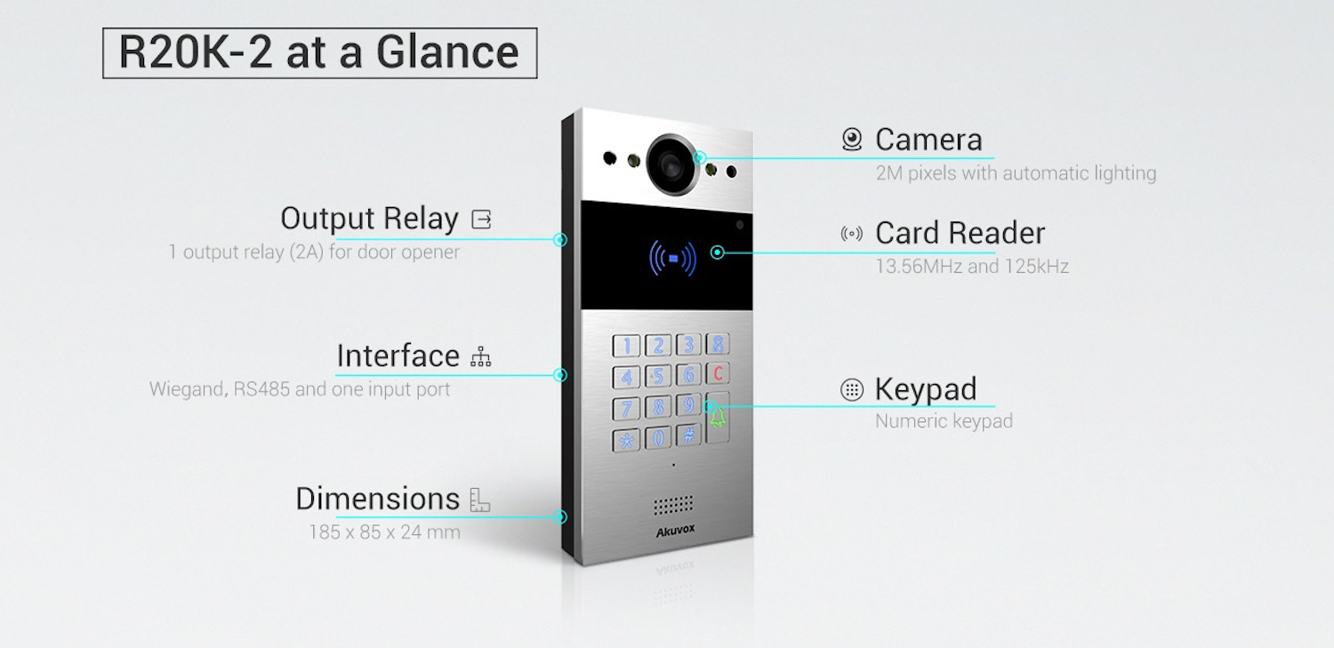 AV-R20K-2 Akuvox SIP 2Wire IP65 P button Intercom KP+RFID – Tecsmarts