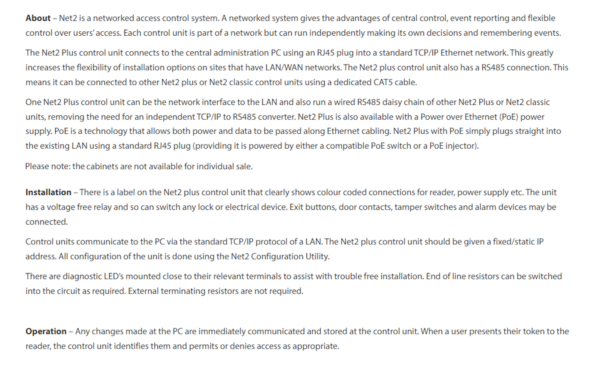 NET2 Plus TCP-IP ACU in Plastic Case – Tecsmarts