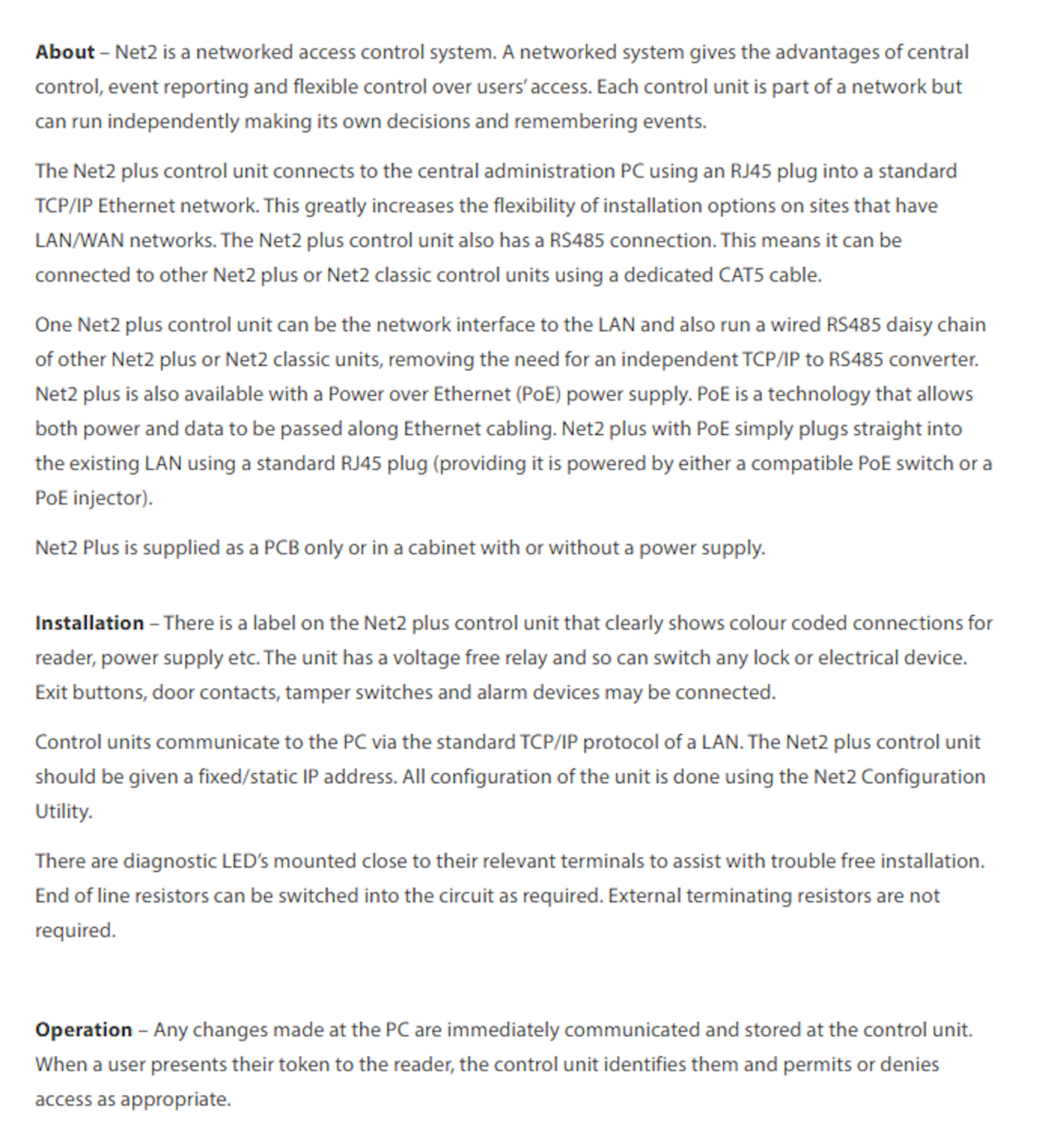 NET2 Plus with PoE+ power supply in plastic cabinet – Tecsmarts