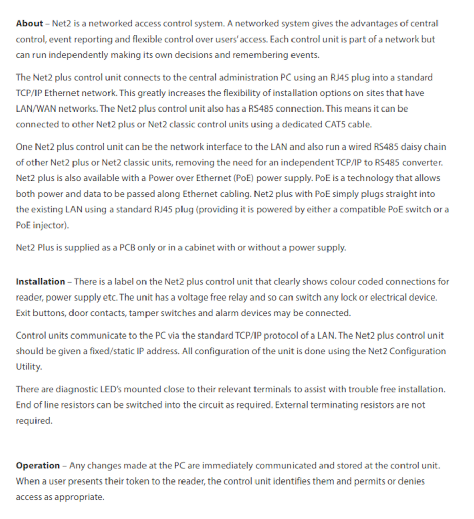 NET2 Plus with PoE+ power supply in plastic cabinet – Tecsmarts